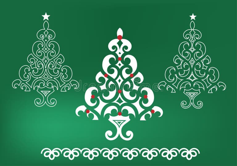 Funky Christmas trees stock vector. Illustration of holiday - 63550258