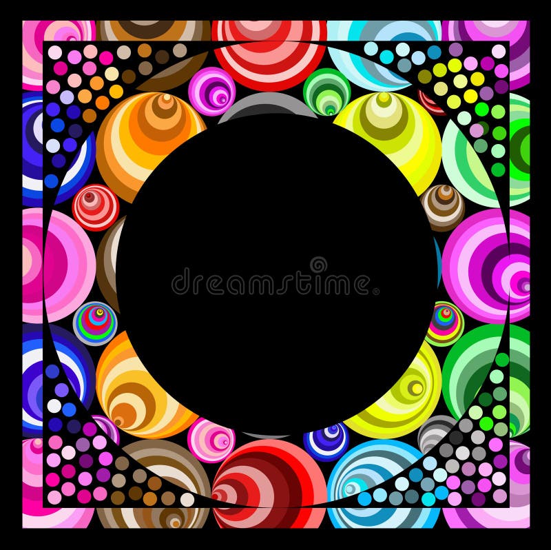 Circular black deco stock vector. Illustration of abstract - 14808075