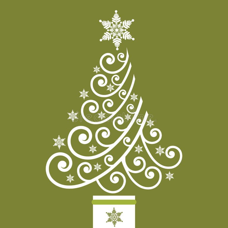 Funky Coil Christmas Tree stock vector. Illustration of decorate - 10240615