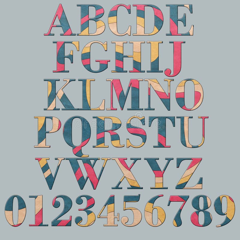 Funky color type font stock illustration. Illustration of font - 18327740