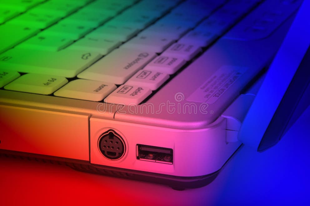 Funky Colored Laptop Detail Stock Image - Image of laptop, technology ...