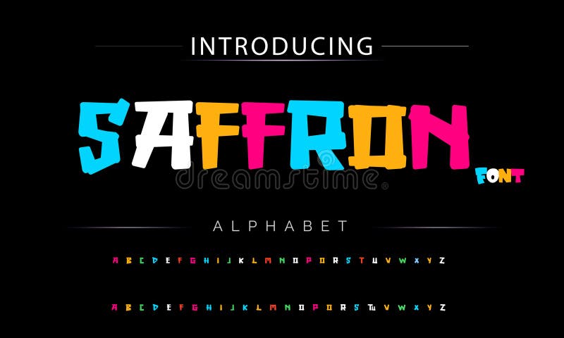 Funky Colorful Cartoon Font Type. Vector Alphabet Stock Illustration ...