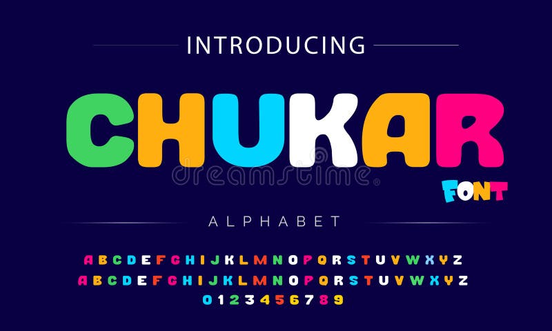 Funky Colorful Cartoon Font Type. Vector Alphabet Stock Illustration ...