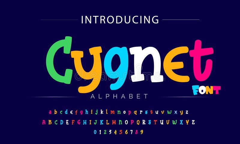 Funky Colorful Cartoon Font Type. Vector Alphabet Stock Illustration ...