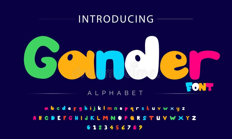 Funky Colorful Cartoon Font Type. Vector Alphabet Stock Illustration ...