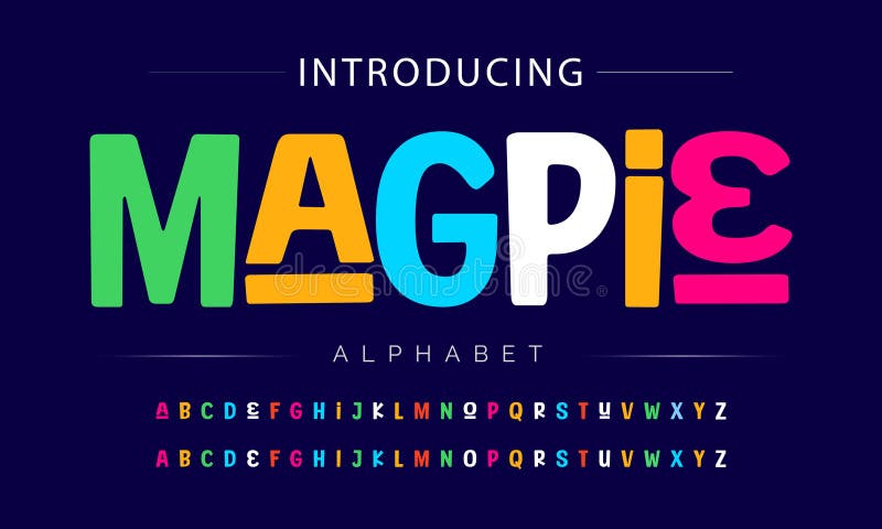 Funky Colorful Cartoon Font Type. Vector Alphabet Stock Illustration ...
