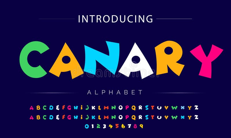 Funky Colorful Cartoon Font Type. Vector Alphabet Stock Illustration ...