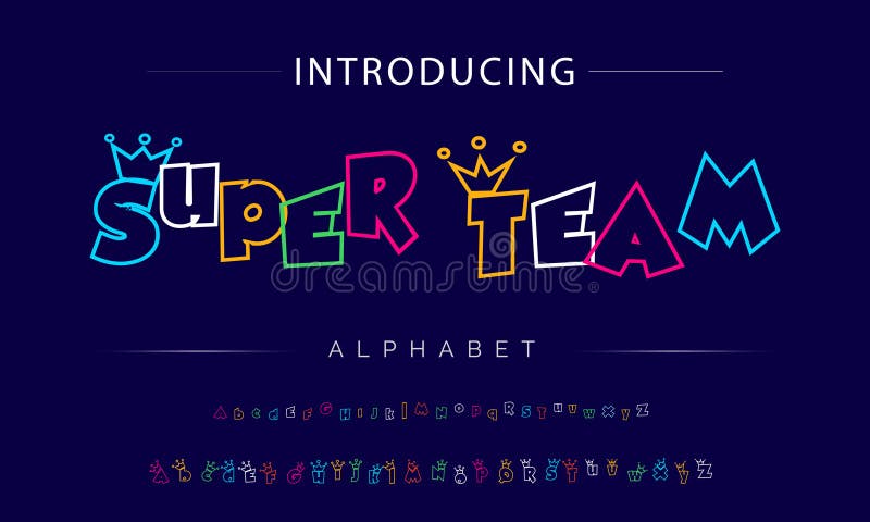 Funky Colorful Cartoon Font Type. Vector Alphabet Stock Illustration ...