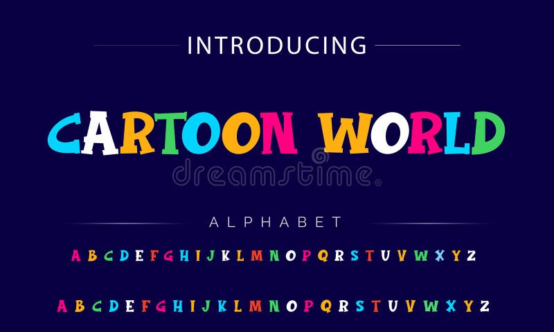 Funky Colorful Cartoon Font Type. Vector Alphabet Stock Illustration ...