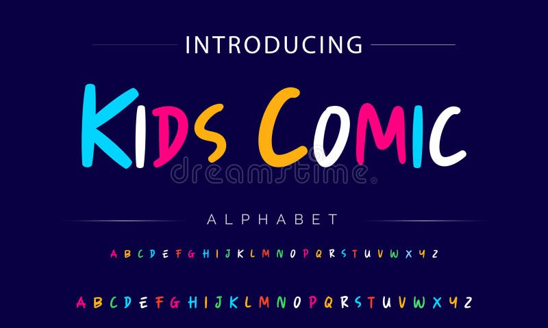 Funky Colorful Cartoon Font Type. Vector Alphabet Stock Illustration ...