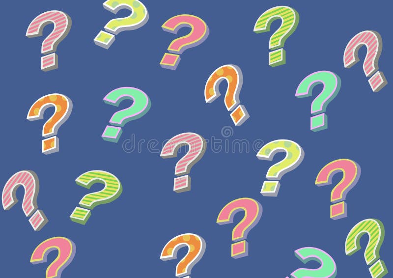 Question Mark In Red Green Yellow And Blue Colors Stock Illustration ...