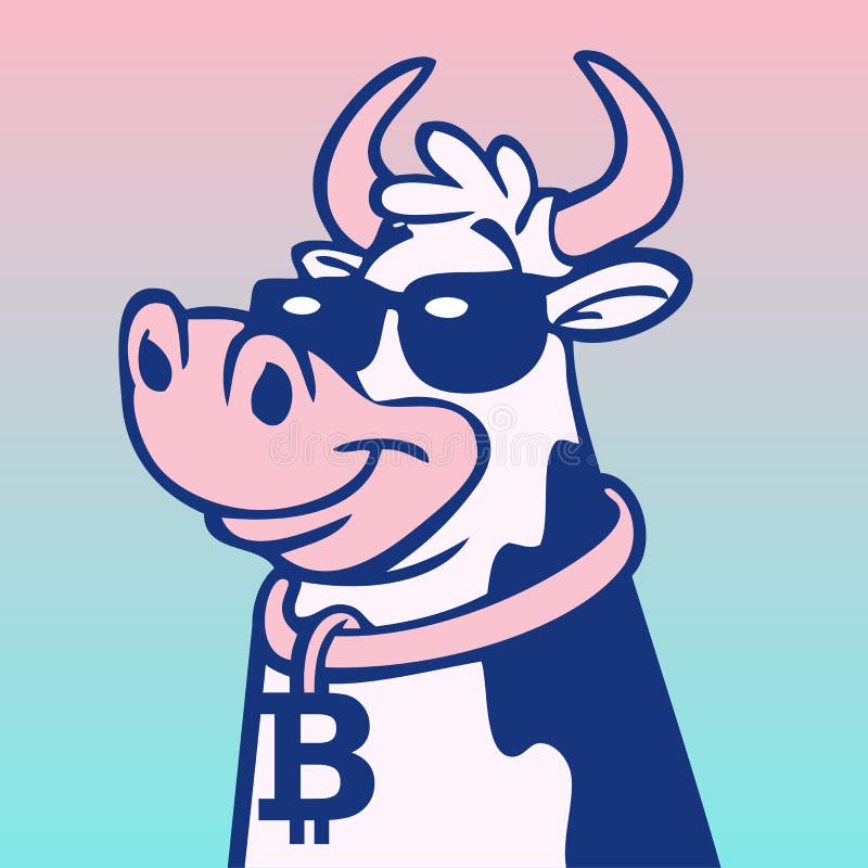 Funky Cow Vector Illustration Template Cartoon Character Design Stock ...