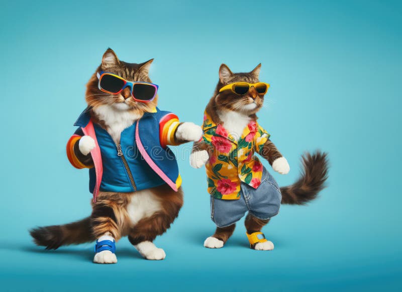 Funky Dancing Cats with Sunglasses , Getting that Joyous Party Started ...