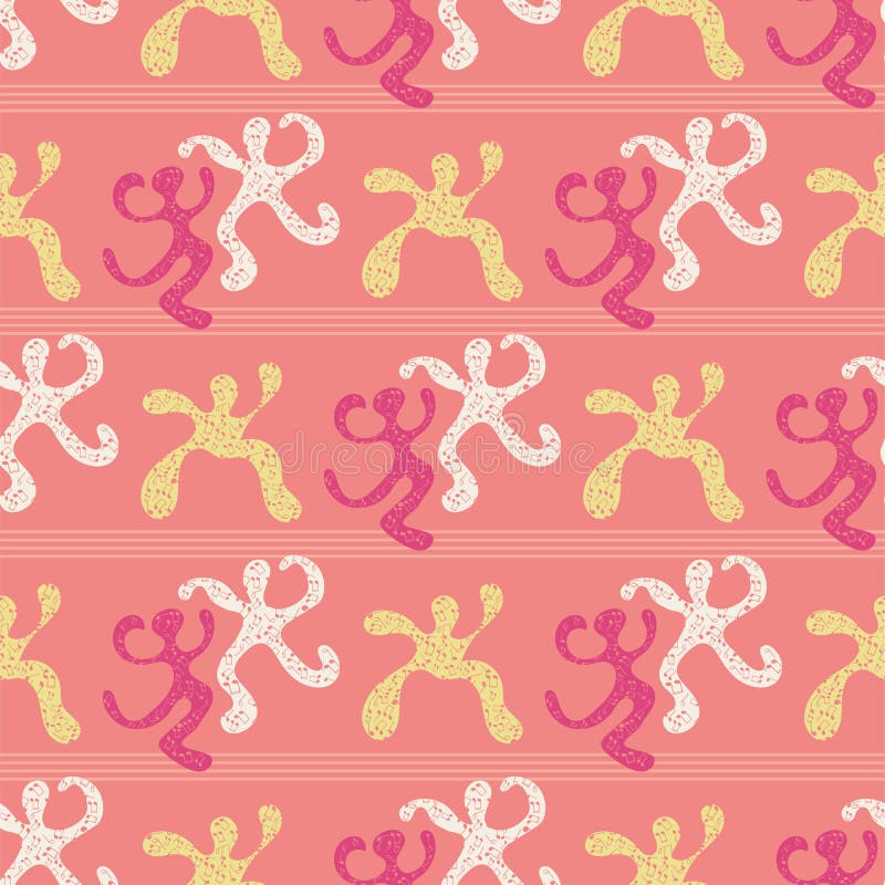 Funky Dancing People Vector Pattern Background. Fun Backdrop of ...