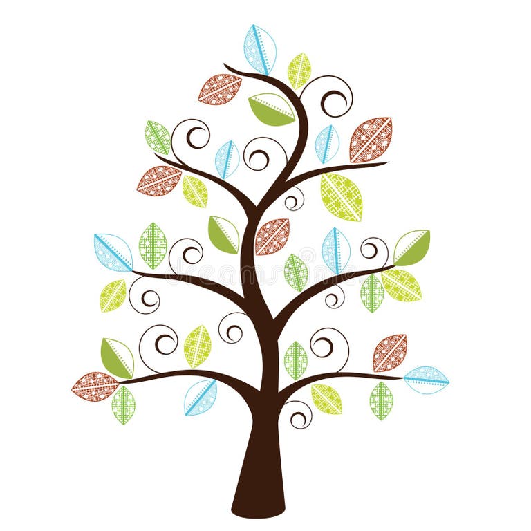 Funky decorative tree stock vector. Illustration of oraganic - 13907051