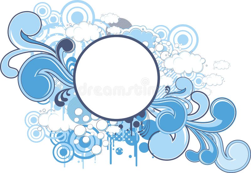 Funky dream round frame stock vector. Illustration of beautiful - 10051055