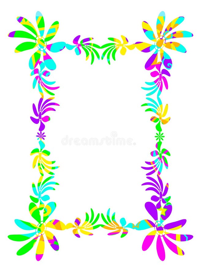 Funky floral frame border stock illustration. Illustration of invite ...