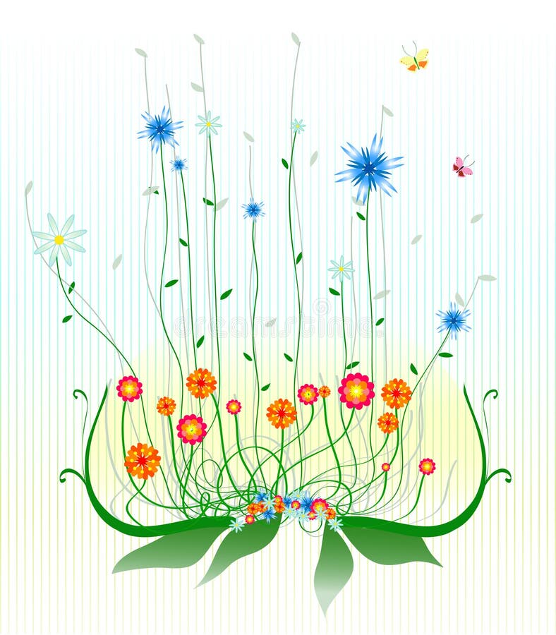 Funky flowers stock vector. Illustration of garden, filigree - 12088393