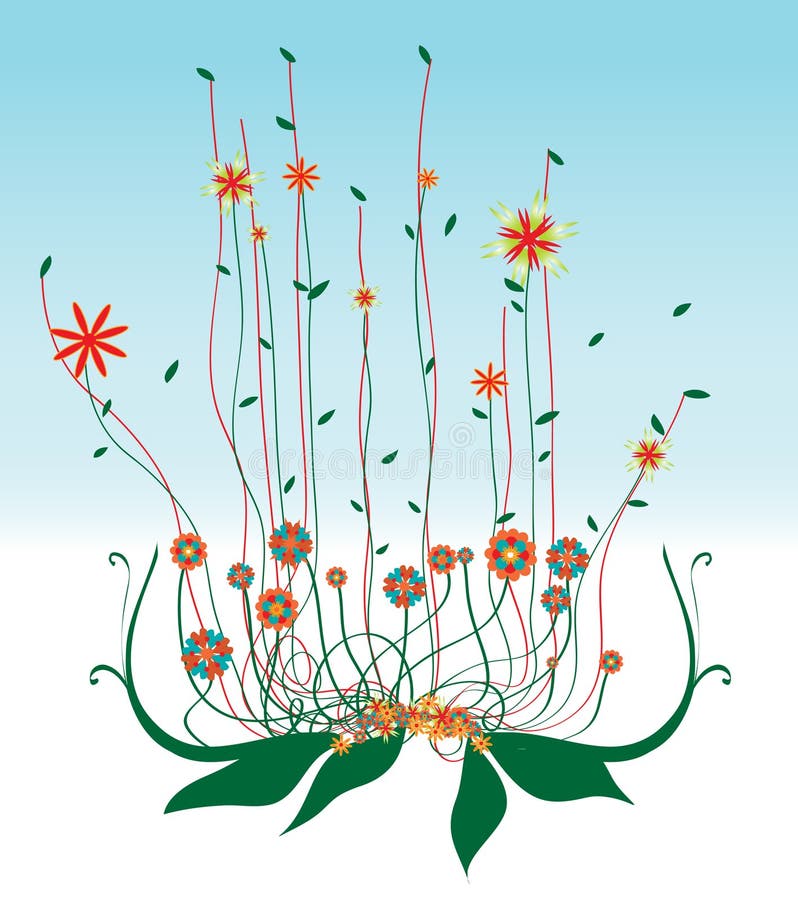 Funky flowers stock vector. Illustration of decor, easter - 12146784