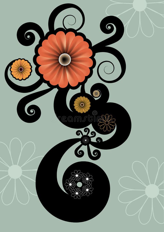 Funky flowers stock vector. Illustration of funky, leaf - 7357897