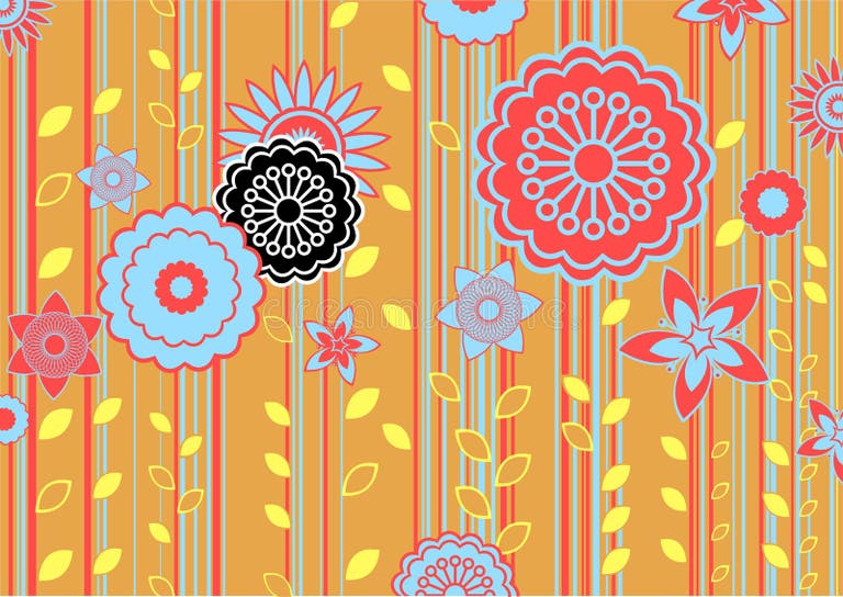 Funky flowers stock vector. Illustration of fashioned - 7819277