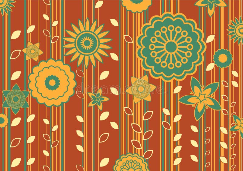 Funky Flowers and Leaves Abstract Pattern Stock Vector - Illustration ...