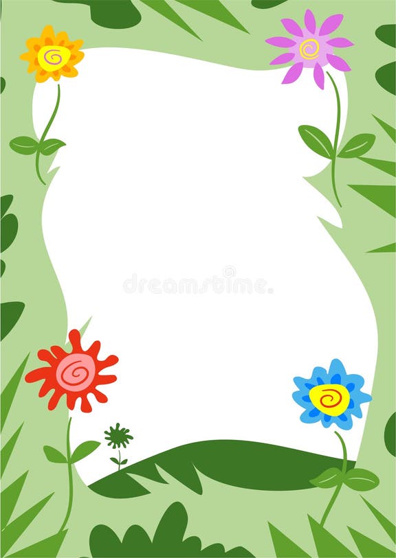 Funky Flowers Frame stock illustration. Illustration of backgrounds - 99691