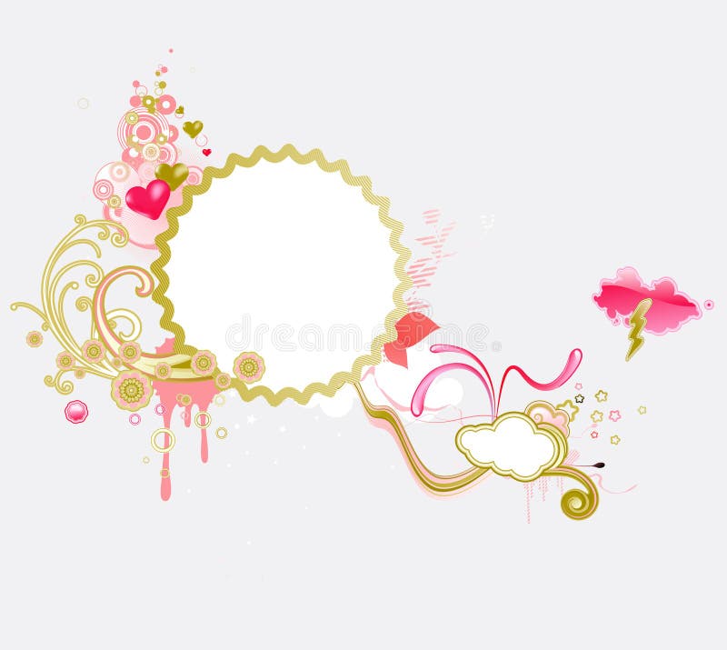 Spring Floral Circle Frame Vector Stock Vector - Illustration of ...