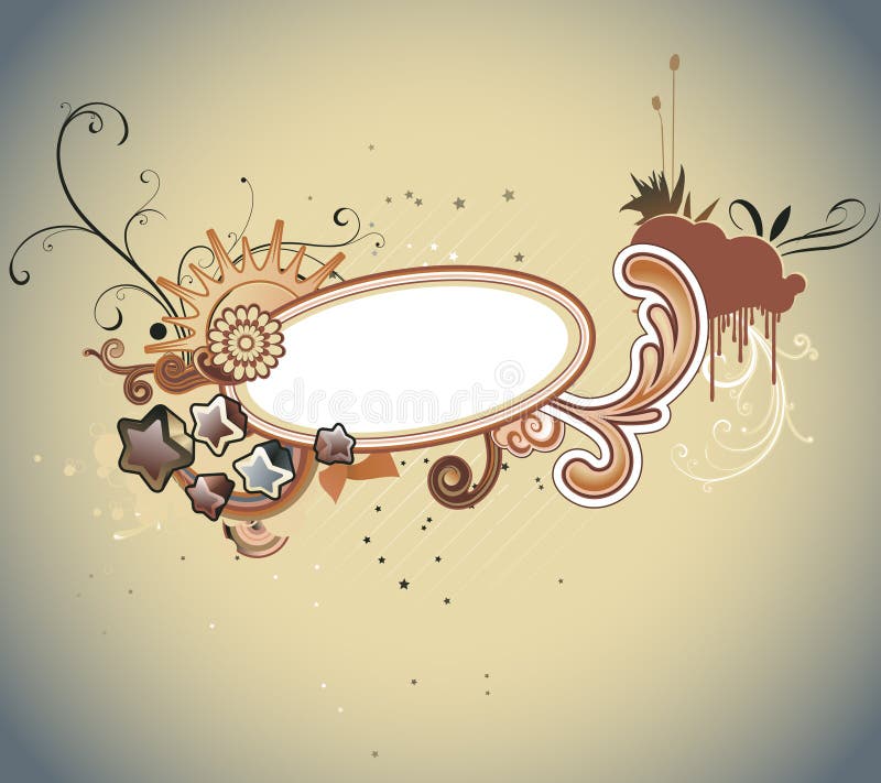 Funky frame stock vector. Illustration of brown, antique - 8331858