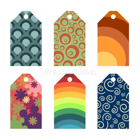 Funky gift tags stock vector. Illustration of symbol, present - 5676599