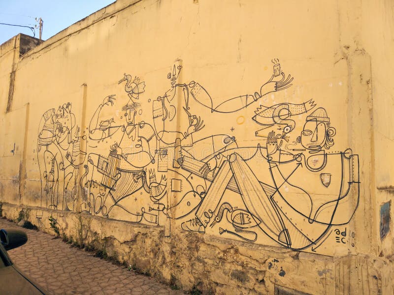 Funky graffiti editorial image. Image of morocco, wall - 100393305