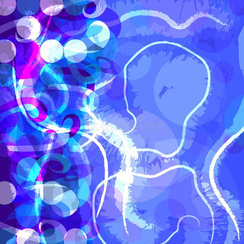 Funky Grungy Blue Abstract Background Stock Illustration - Illustration ...