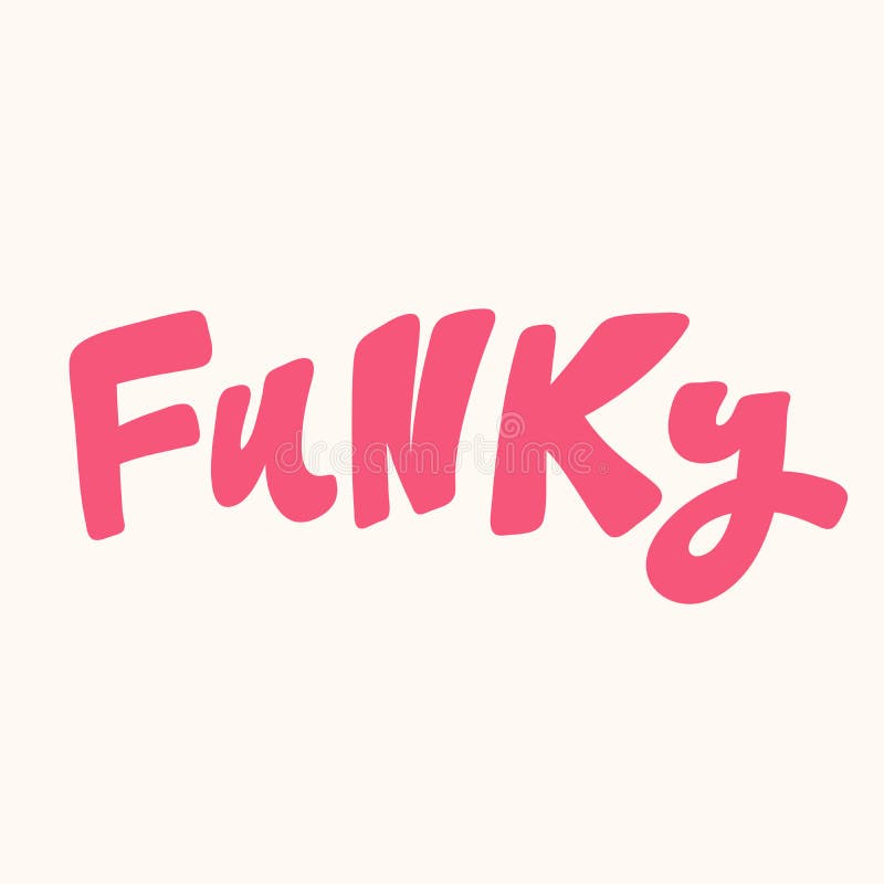 Funky. Hand Drawn Lettering Logo for Social Media Content Stock Vector ...