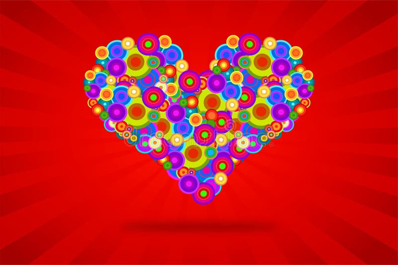Funky Psychedelic Heart Vector Illustration Stock Vector - Illustration ...