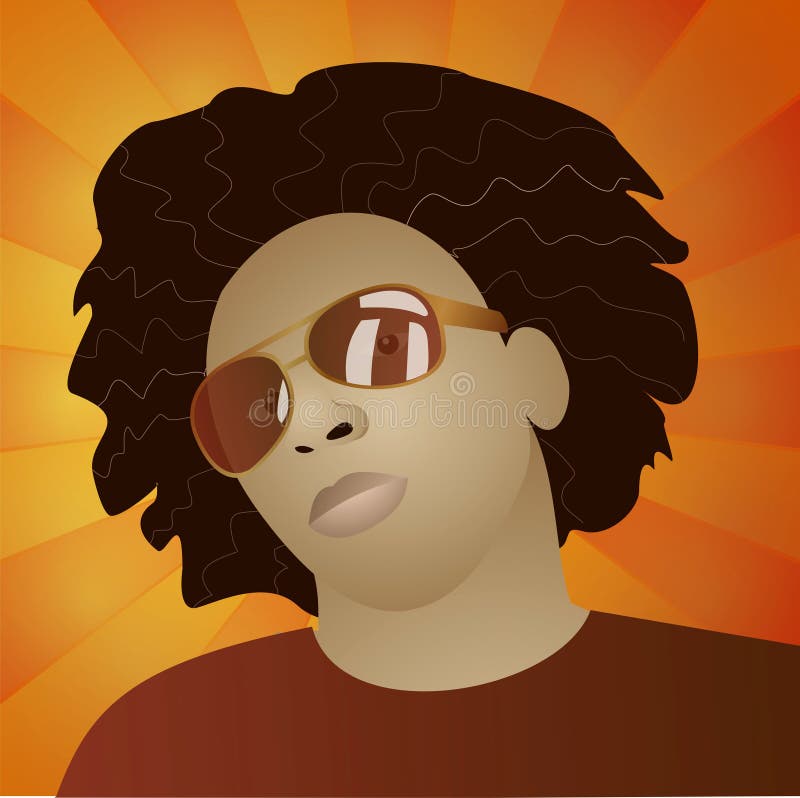 Funky man portrait stock vector. Illustration of disco - 1590217