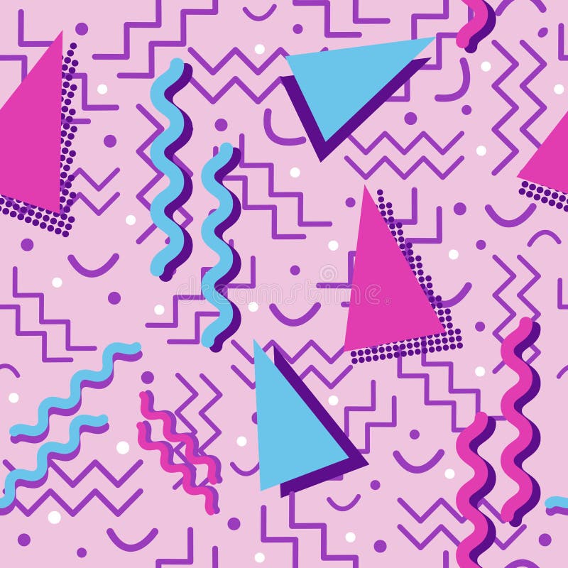 Funky Memphis Pattern on Yellow Stock Vector - Illustration of seamless ...