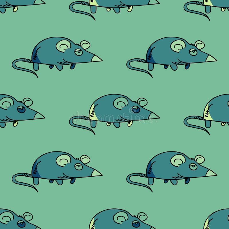 Funky Mouse Seamless Pattern Stock Vector - Illustration of home ...
