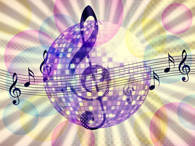 Funky Music Background With Dico Ball Stock Illustration - Illustration ...