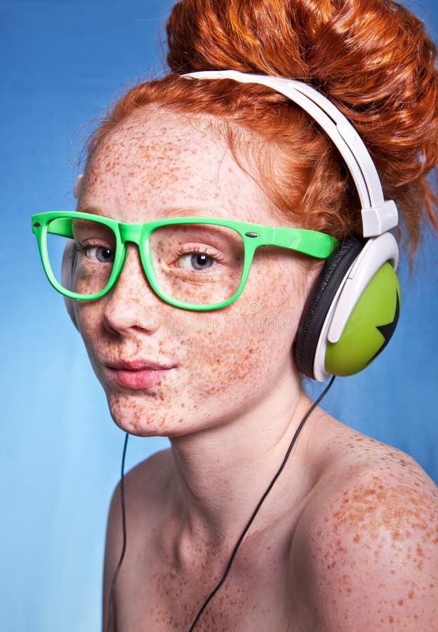 Funky music portrait stock photo. Image of freckled, face - 25846690
