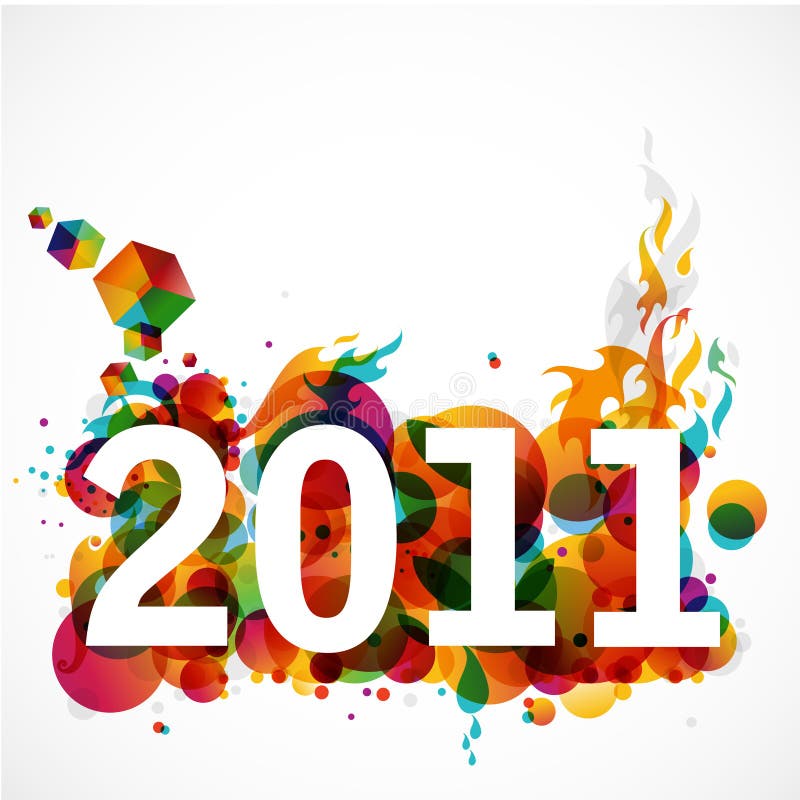 Funky New Year 2011 stock vector. Illustration of graphic - 16700523