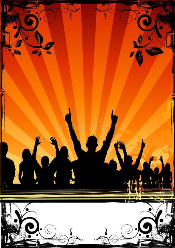 Funky Party Crowd stock illustration. Illustration of concert - 2486973