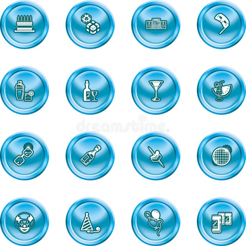 Funky party icon set stock vector. Illustration of cake - 2701116