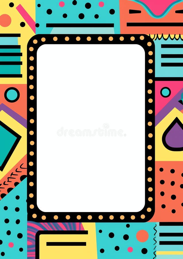 Funky Patterned 90s Retro Nostalgic Frame Stock Illustration ...