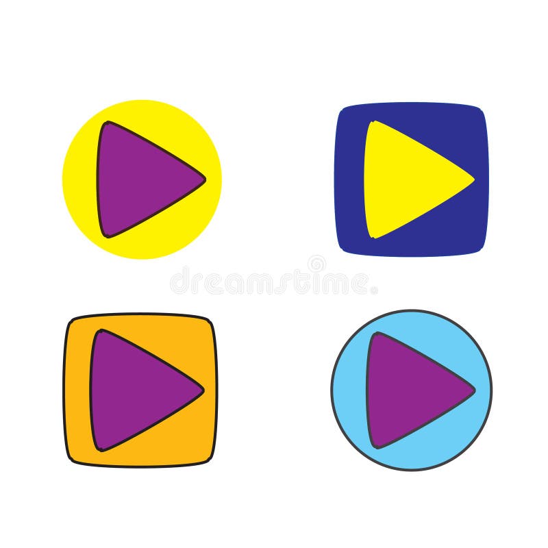 Funky Play Logo Set stock vector. Illustration of color - 127110116