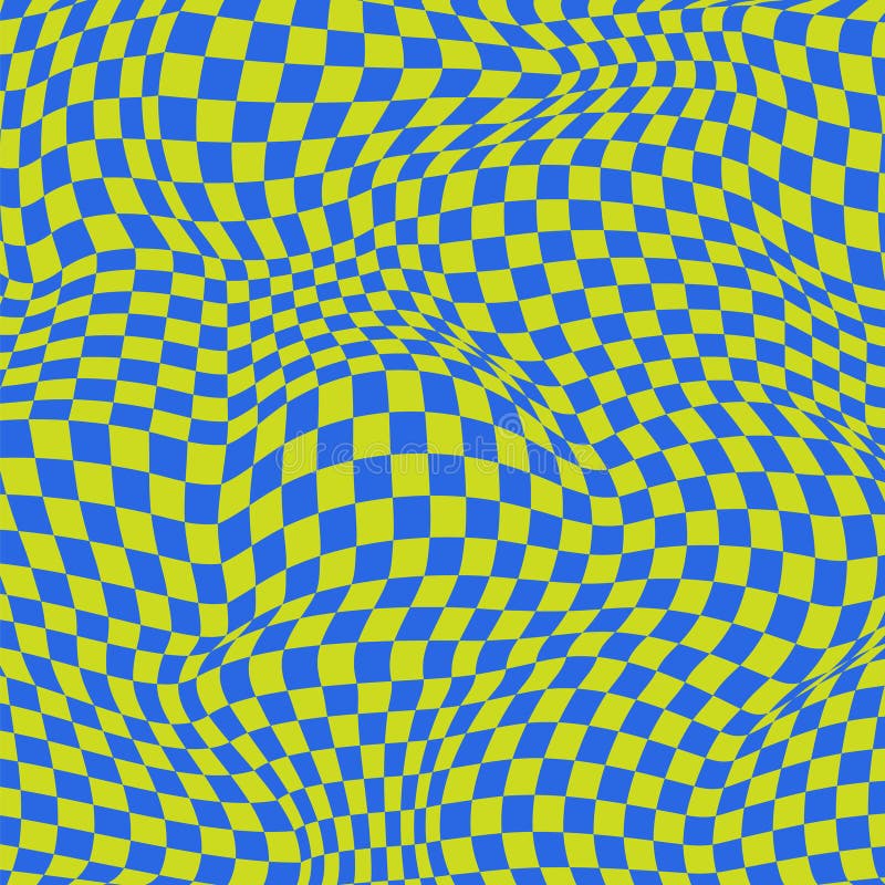 Funky Psychedelic Checkerboard Background with Retro Colors. Trippy ...