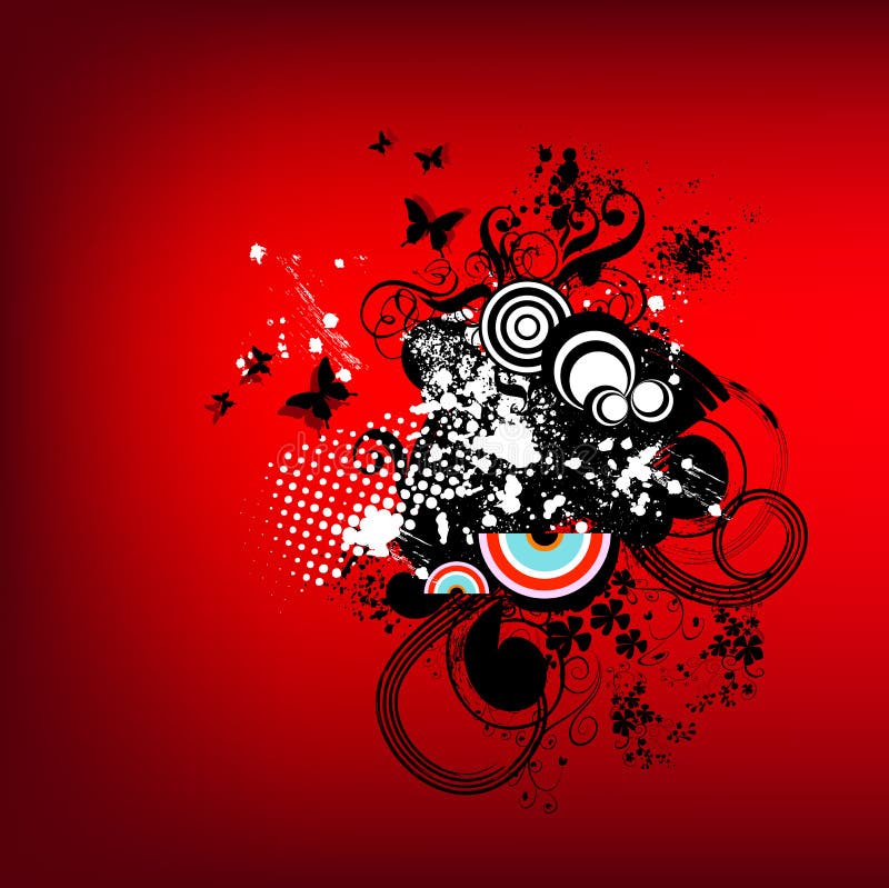 Funky red retro graphic stock vector. Illustration of colorful - 3780389