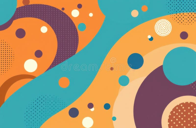 Funky Retro Abstract Bubble and Circle Design Background at 6-1-2025 ...