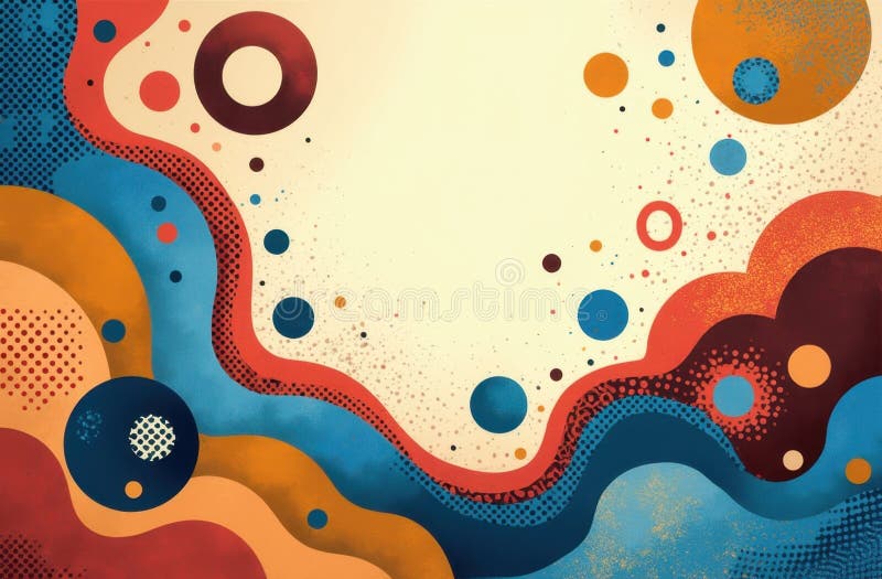 Funky Retro Abstract Bubble and Circle Design Background at 6-1-2025 ...