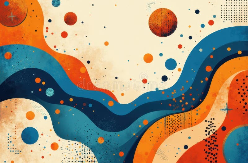 Funky Retro Abstract Bubble and Circle Design Background at 6-1-2025 ...