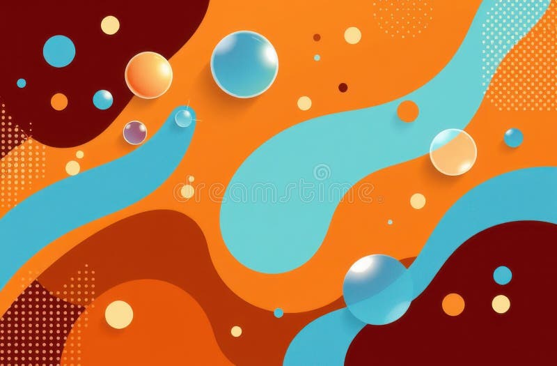 Funky Retro Abstract Bubble and Circle Design Background at 6-1-2025 ...